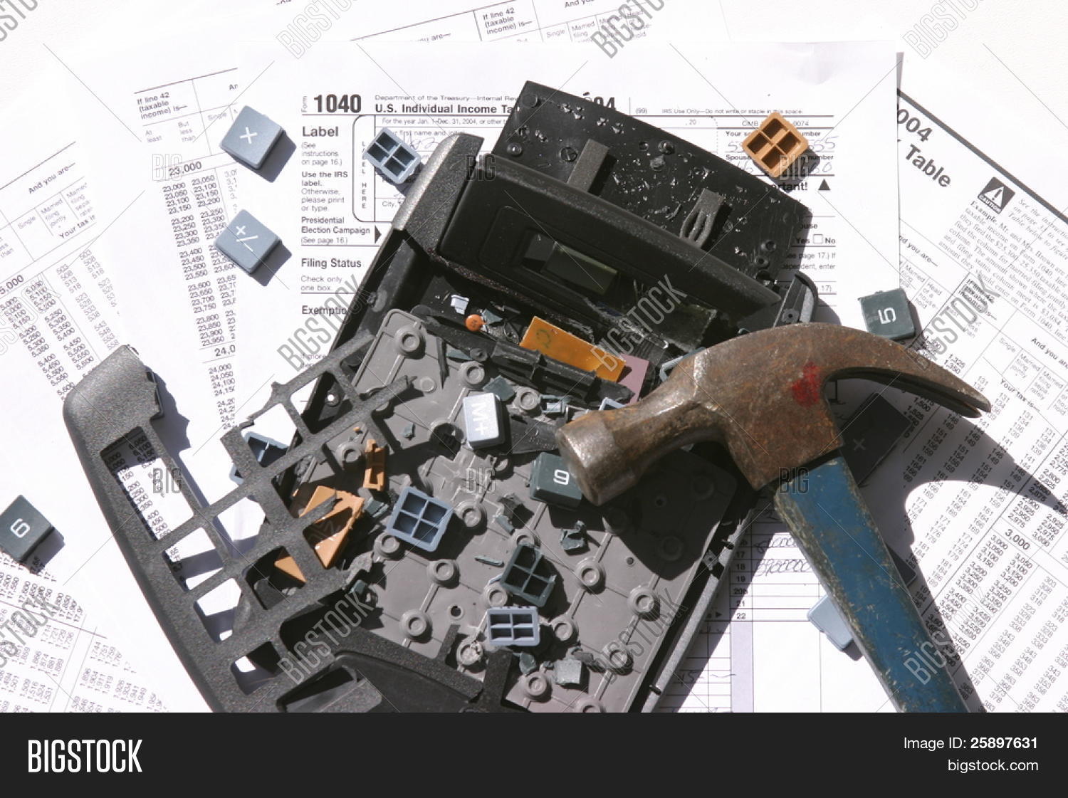 Calculator Smashed Image & Photo (Free Trial) | Bigstock