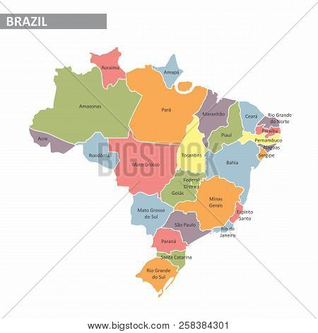 Map Brazil Divisions Vector & Photo (Free Trial) | Bigstock