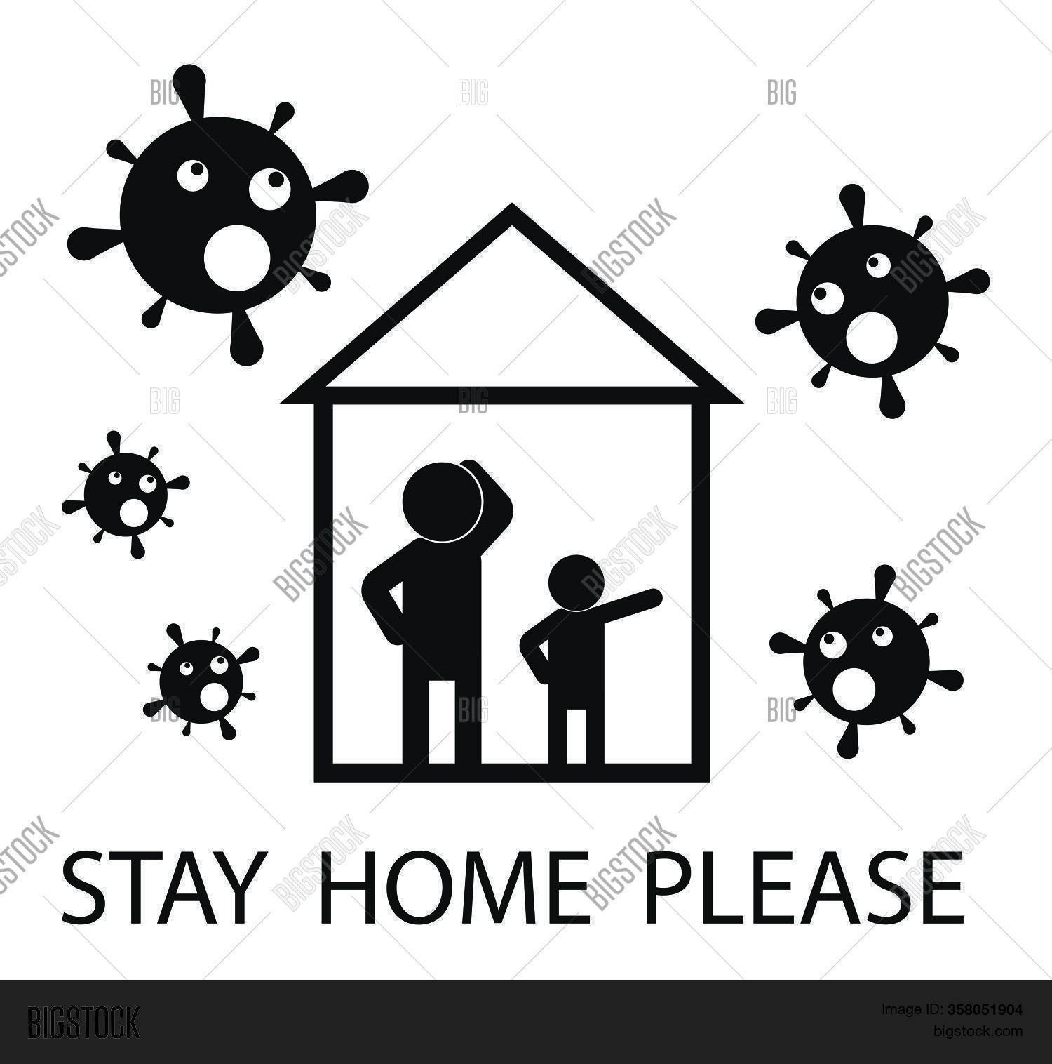 Please Stay Home. Vector & Photo (Free Trial) | Bigstock