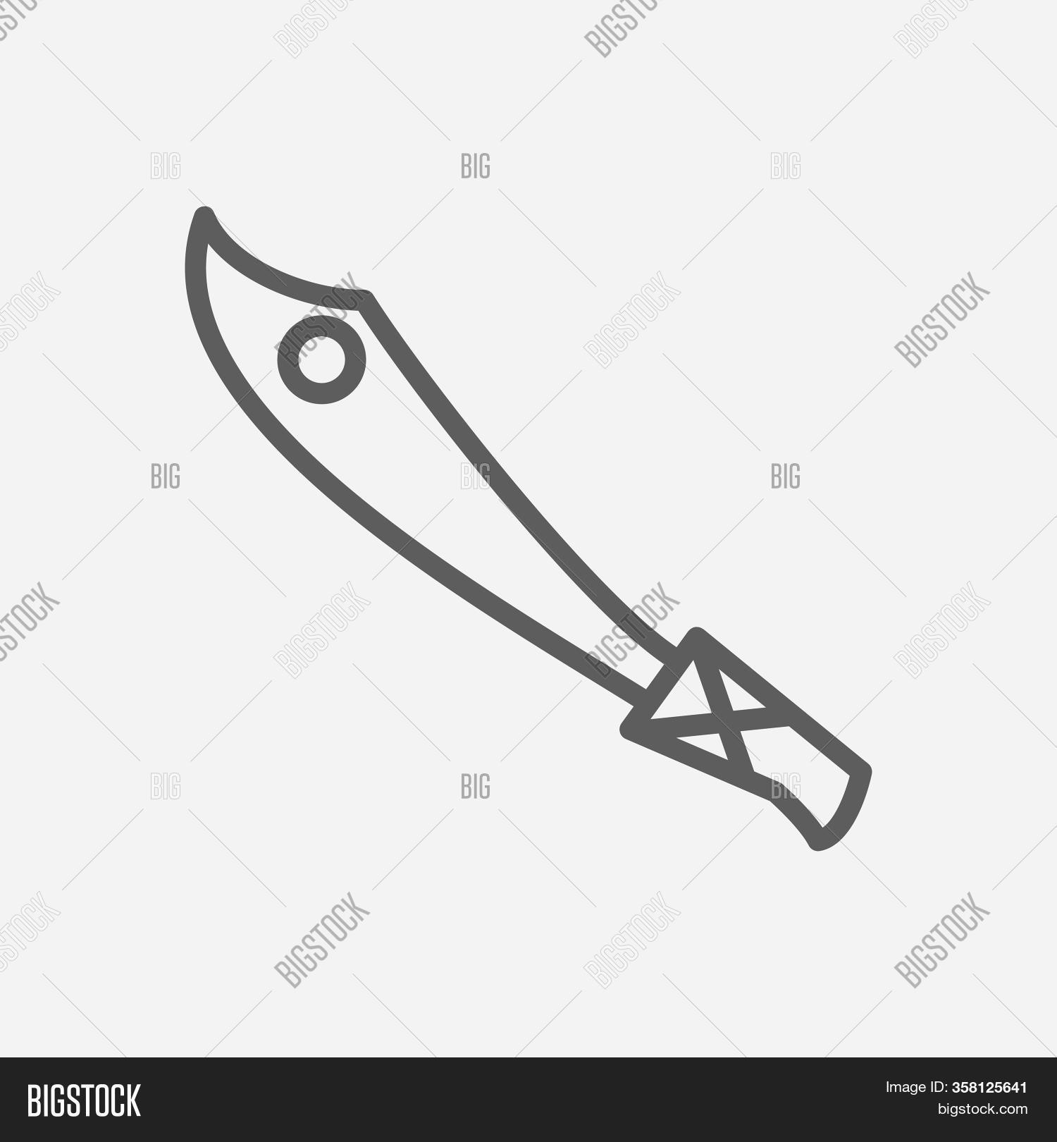 Machete Icon Line Image & Photo (Free Trial) | Bigstock