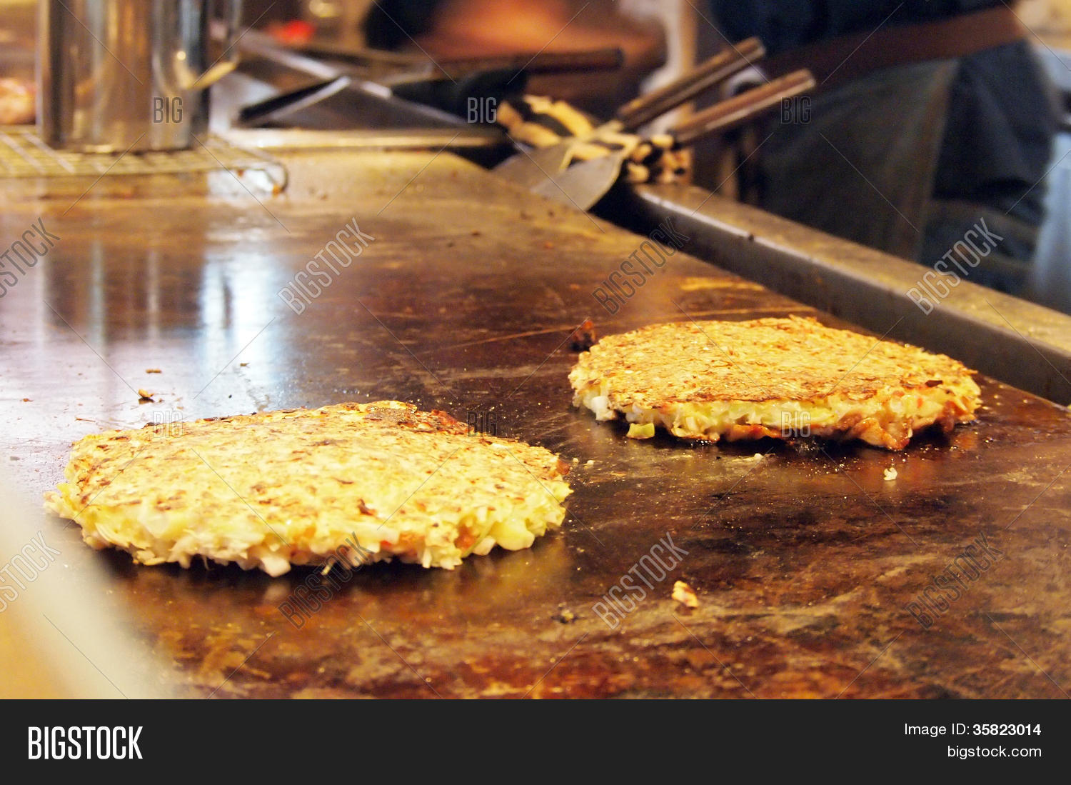 Cooking Okonomi-yaki Image & Photo (Free Trial) | Bigstock