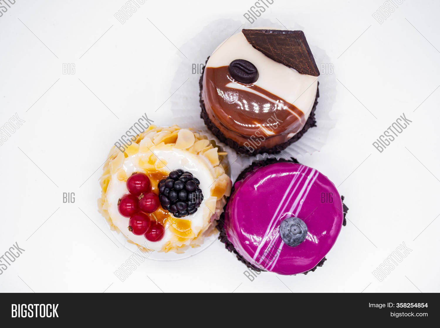 Three Cakes On White Image & Photo (Free Trial) | Bigstock