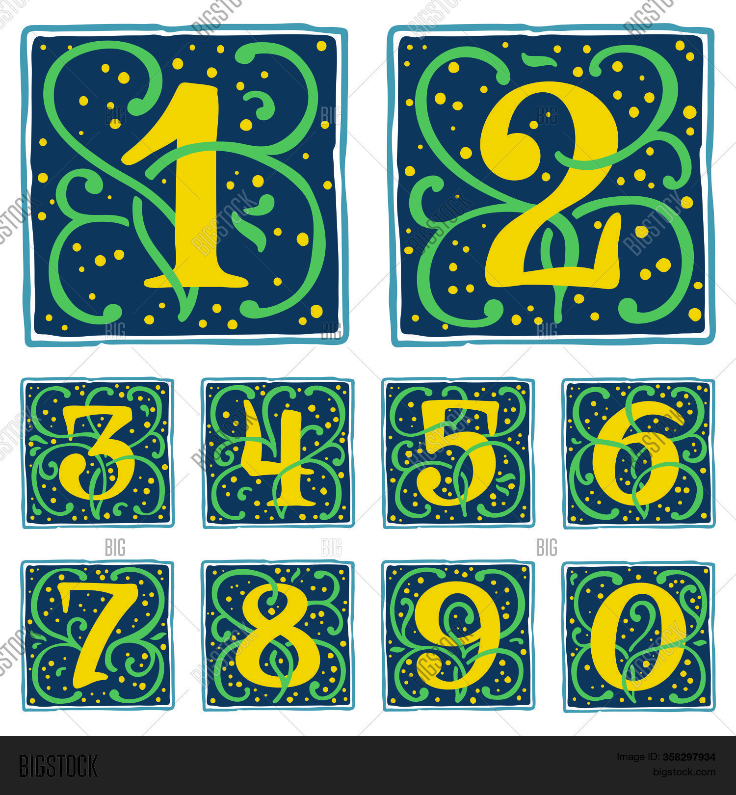 Renaissance Numbers Vector & Photo (Free Trial) | Bigstock