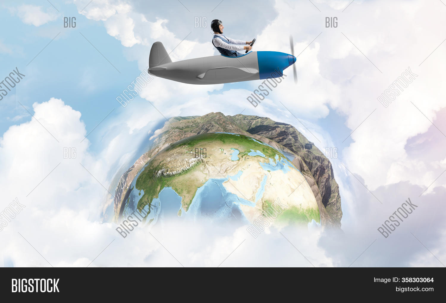 Happy Pilot Driving Image & Photo (Free Trial) | Bigstock