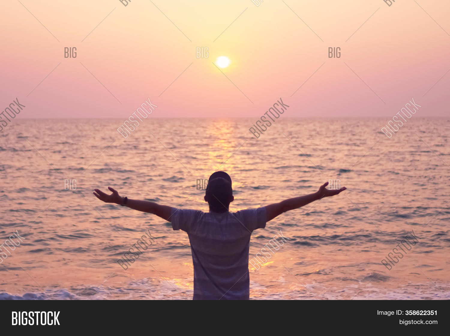 Man Rise Hands Sky Image & Photo (Free Trial) | Bigstock