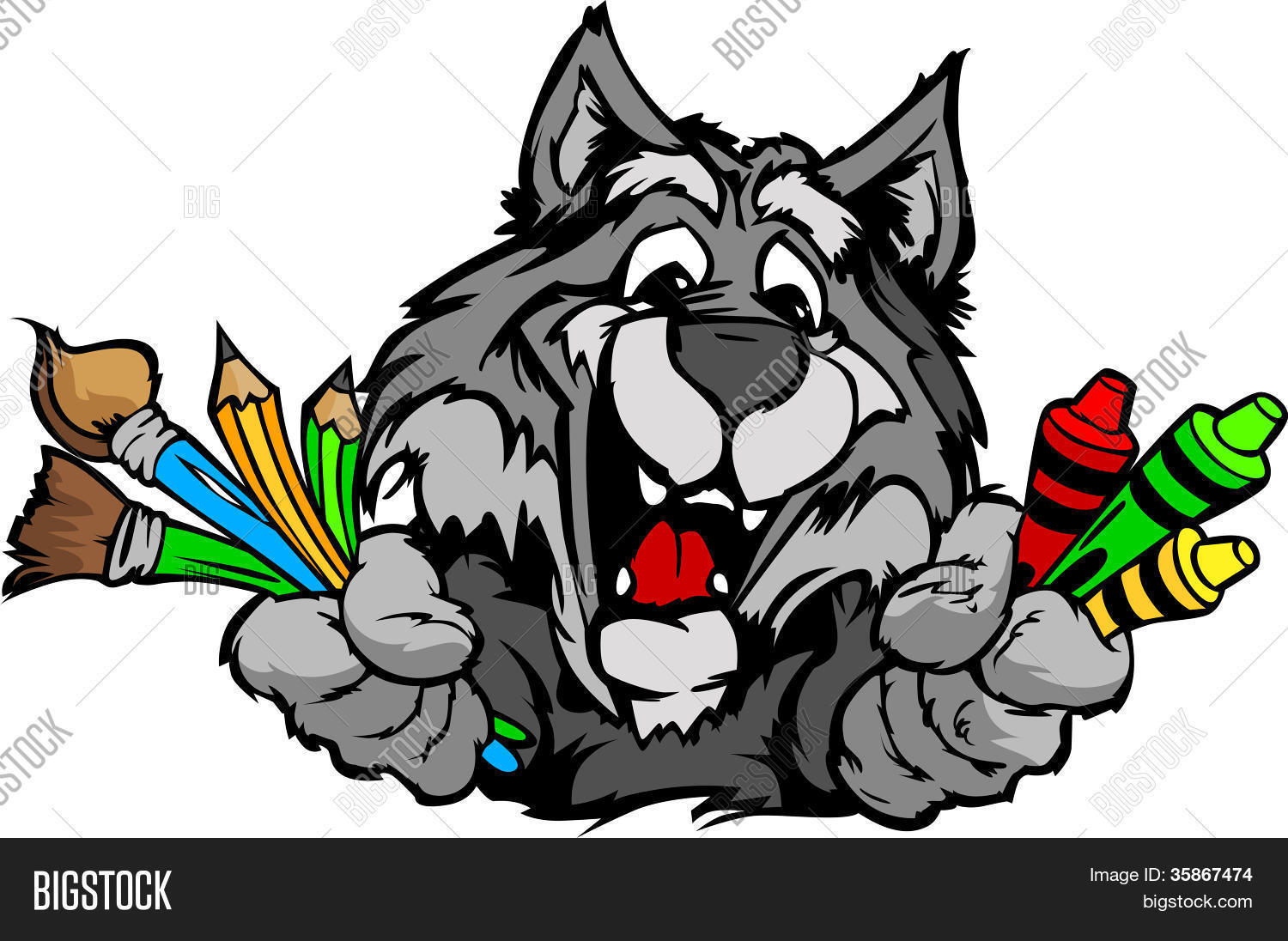 Happy Preschool Wolf Vector & Photo (Free Trial) | Bigstock