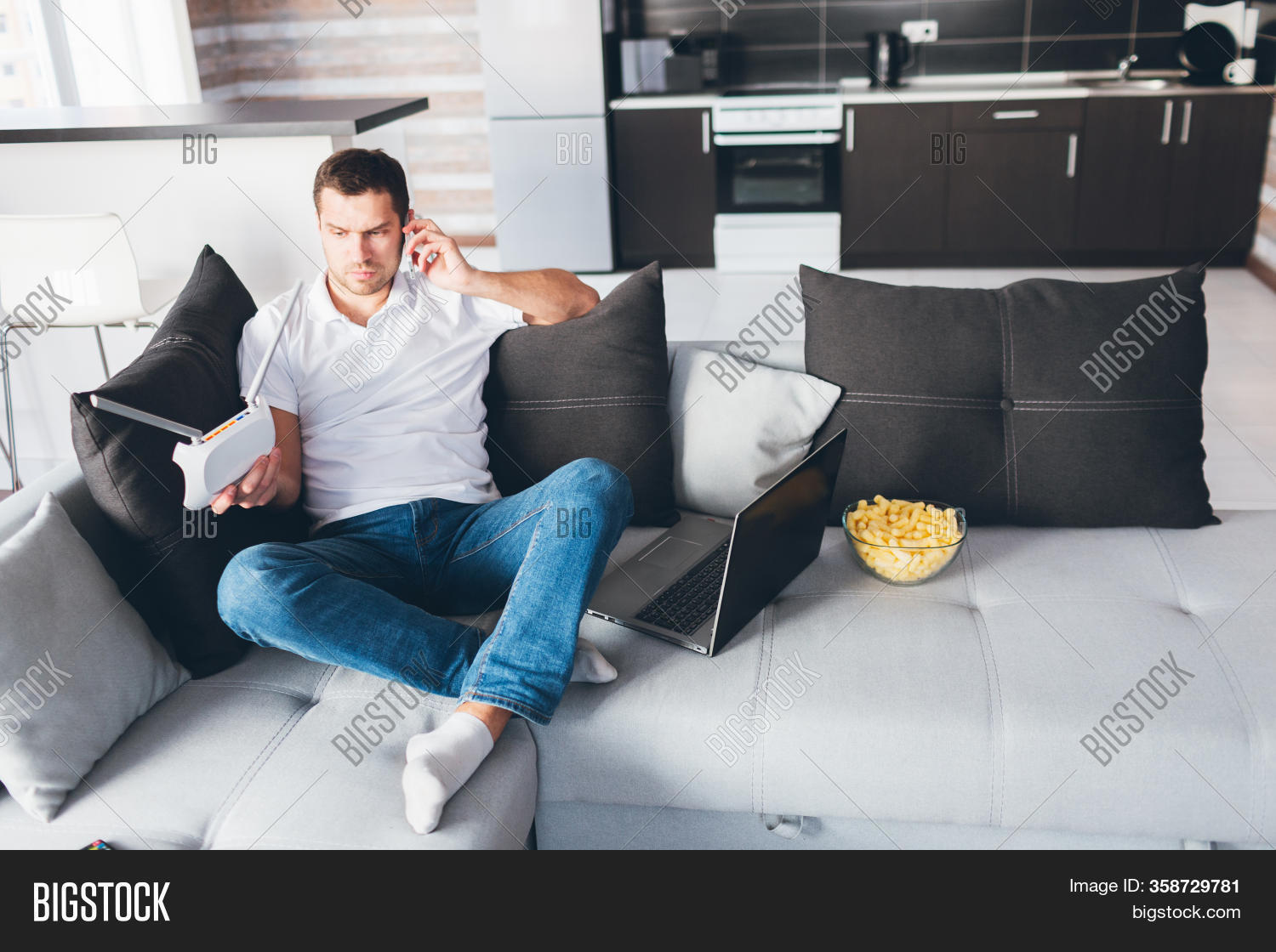 Young Man Watch Tv His Image & Photo (Free Trial) | Bigstock