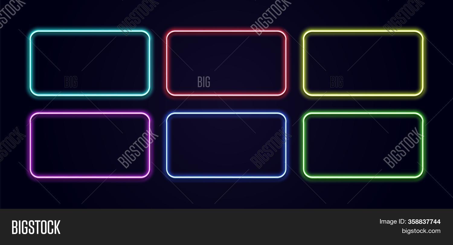 Neon Rectangle. Glow Image & Photo (Free Trial) | Bigstock