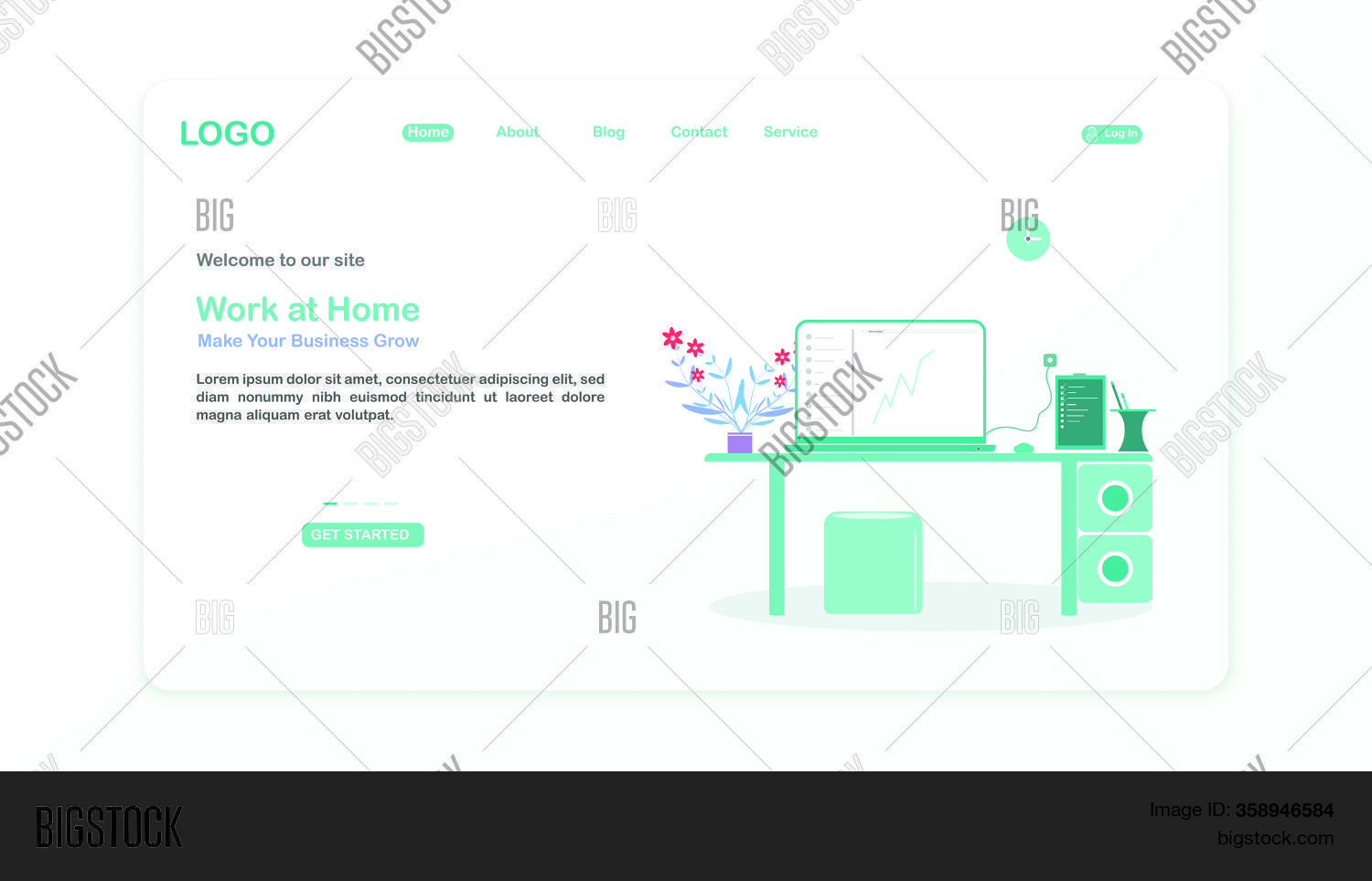 Landing Page Template Vector & Photo (Free Trial) | Bigstock