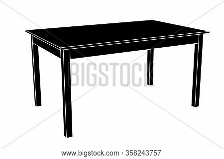 Table. Black Outline Vector & Photo (Free Trial) | Bigstock