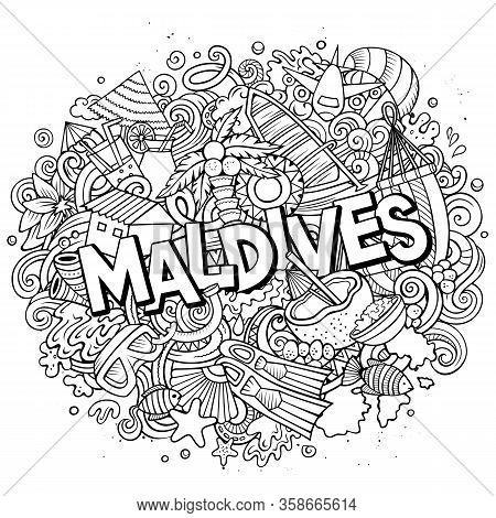 Maldives Hand Drawn Vector & Photo (Free Trial) | Bigstock
