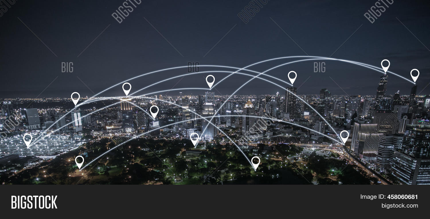 Connection Network Map Image & Photo (Free Trial) | Bigstock
