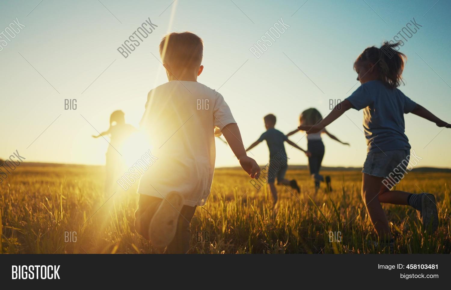 Kids Run Park Sunset. Image & Photo (Free Trial) | Bigstock