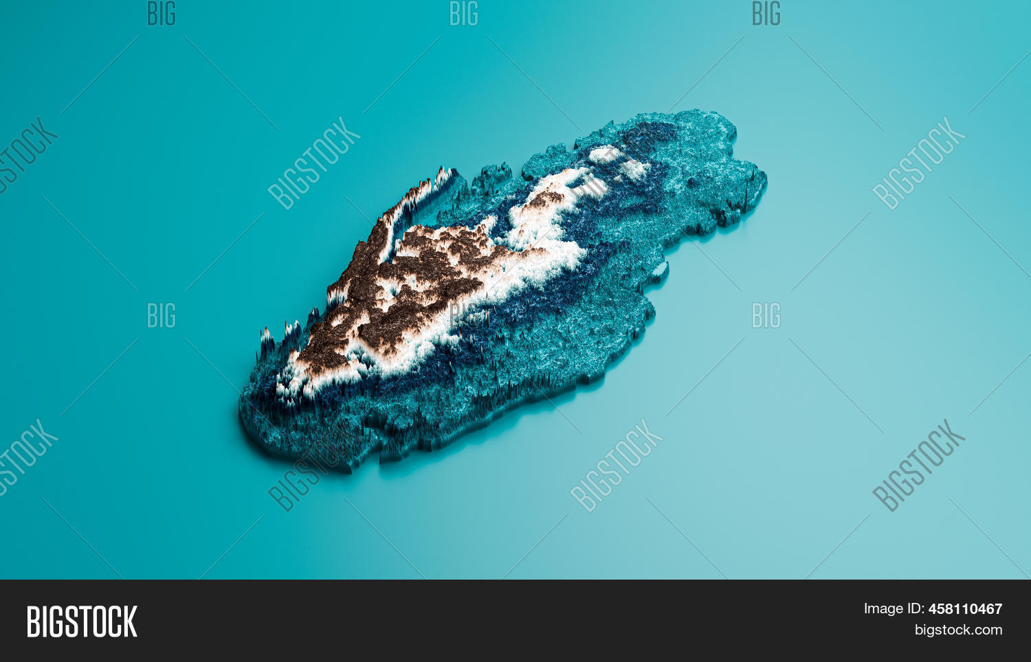 Topographic Qatar Map Image & Photo (Free Trial) | Bigstock