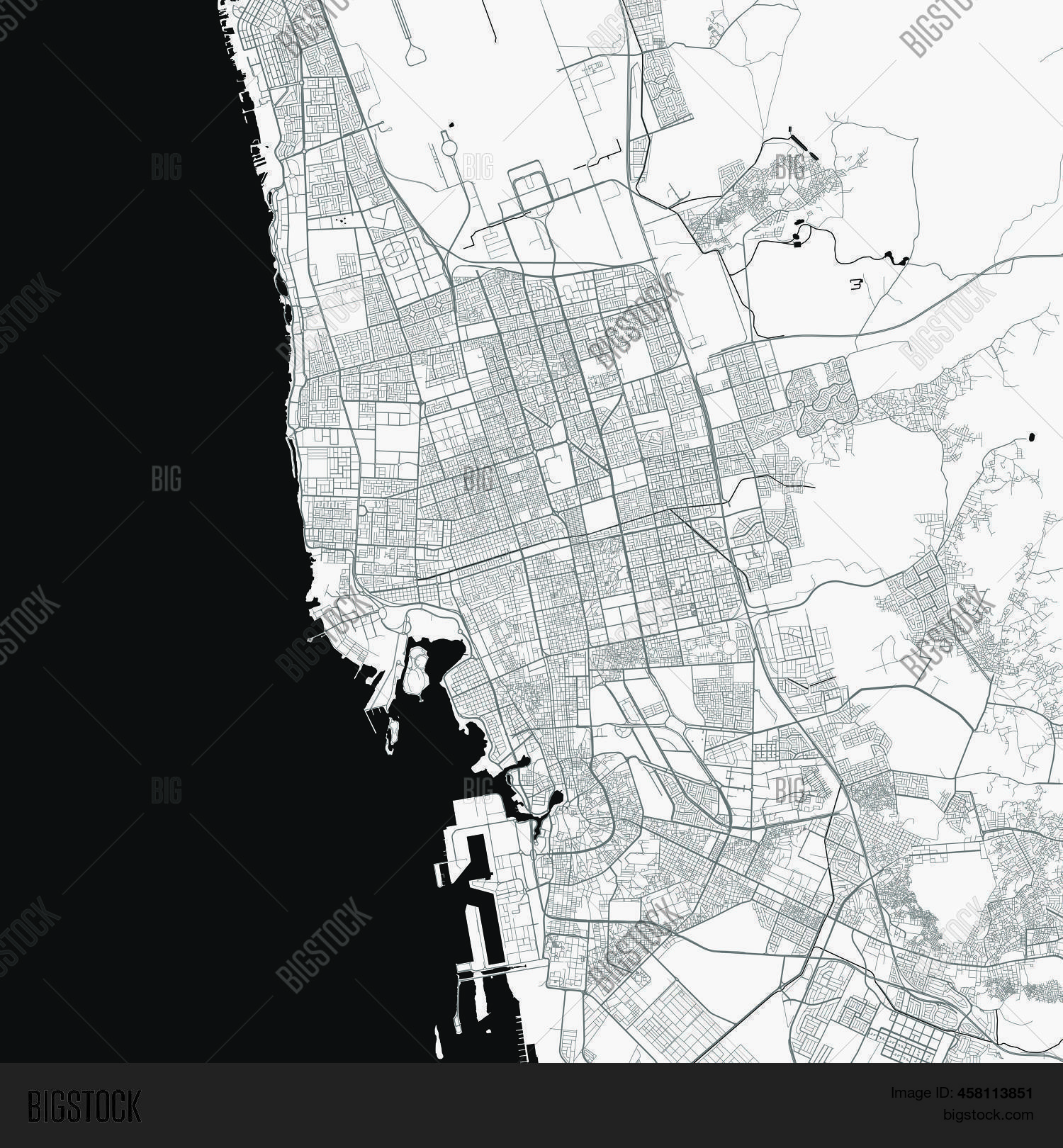Urban City Map Jeddah Vector & Photo (Free Trial) | Bigstock
