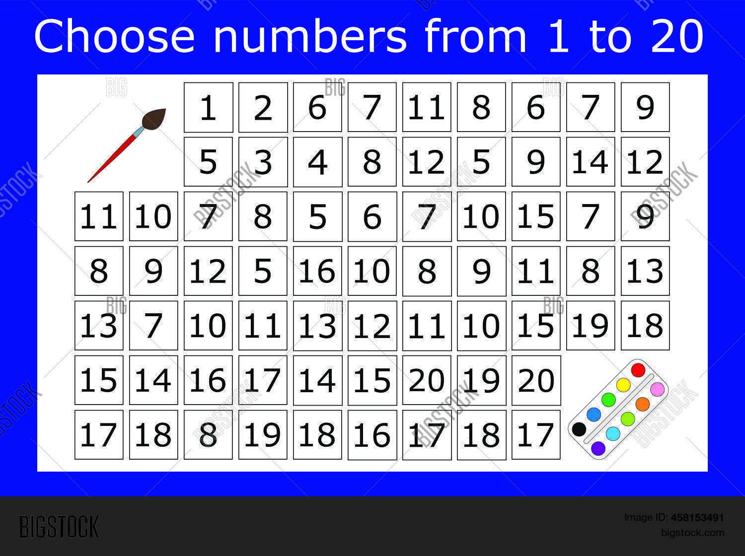 Connect Numbers 1 20 Vector & Photo (Free Trial) | Bigstock