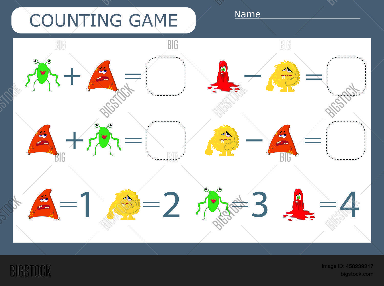 Counting Game Funny Vector & Photo (Free Trial) | Bigstock