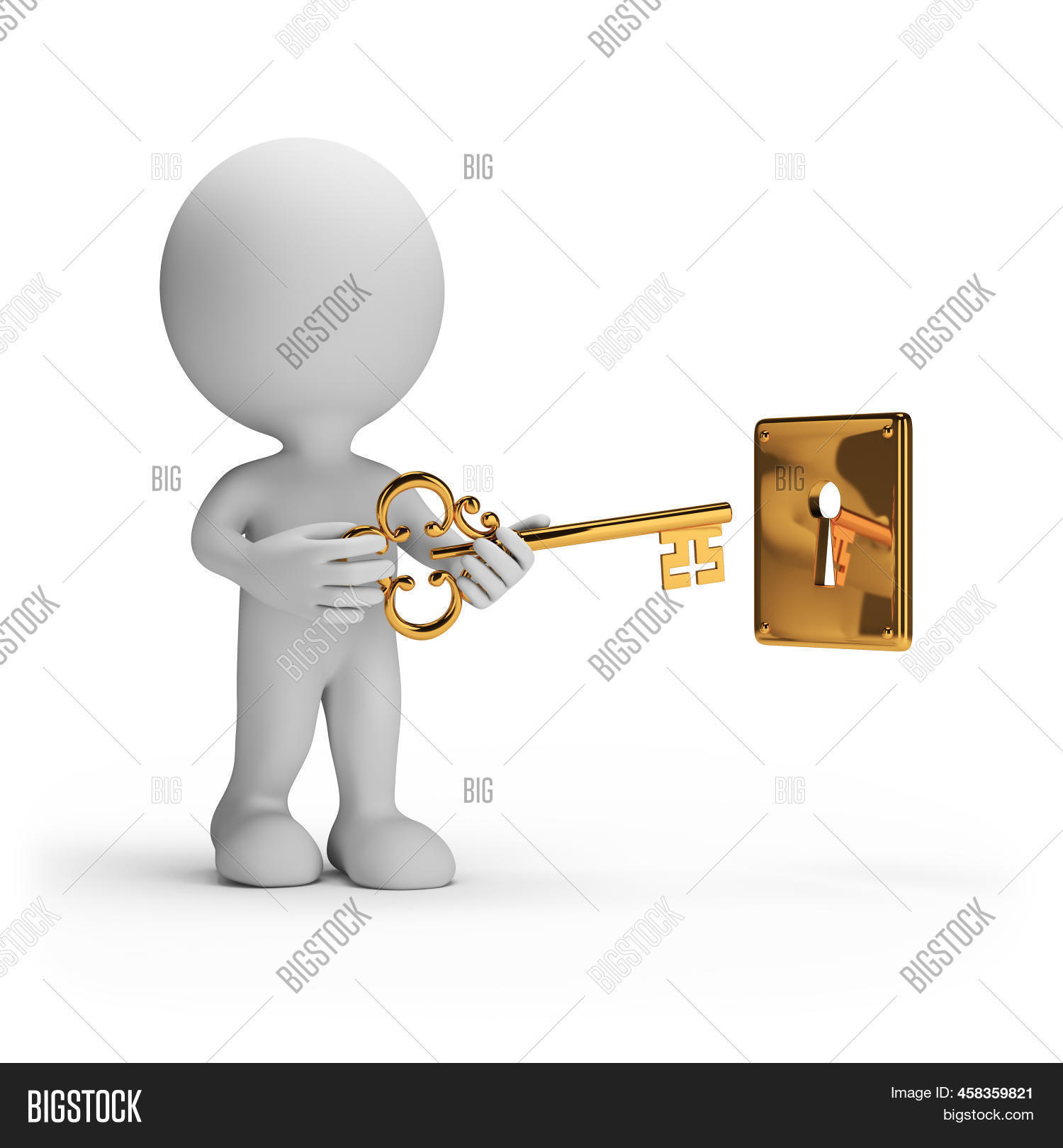 3d Man Inserts Key Image & Photo (Free Trial) | Bigstock