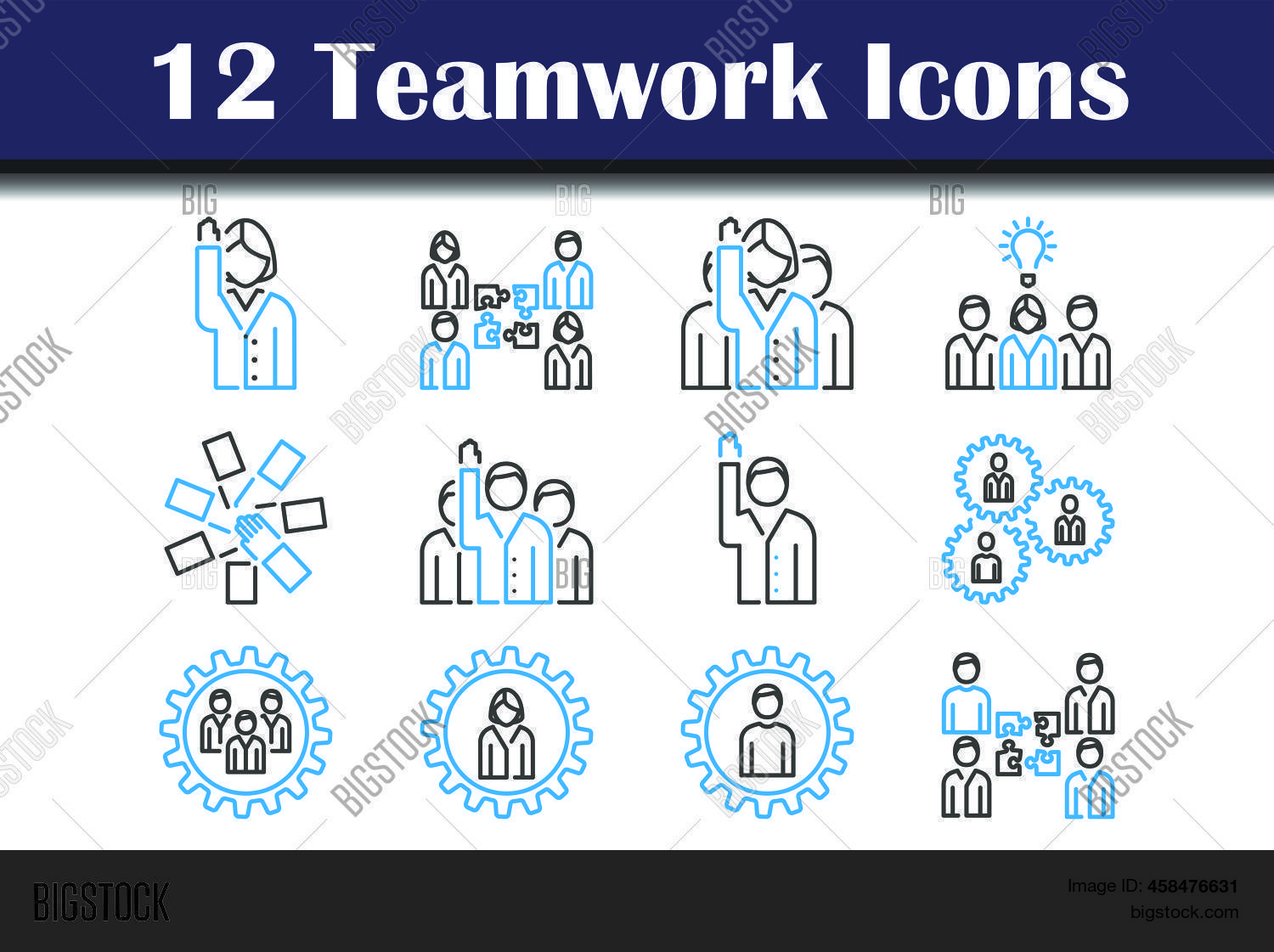 Teamwork Icon Set. Vector & Photo (Free Trial) | Bigstock