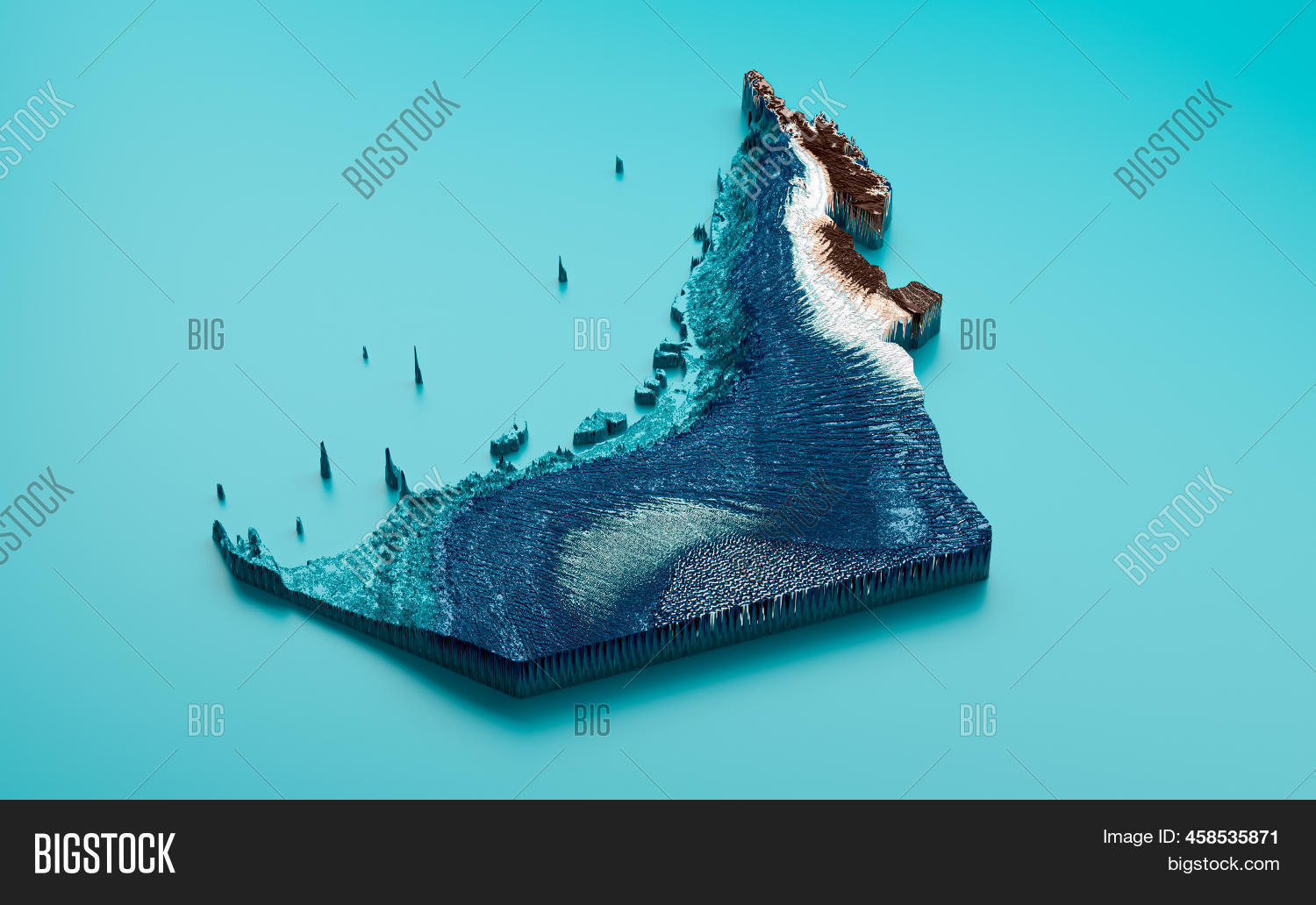 Topographic Dubai Map Image & Photo (Free Trial) | Bigstock