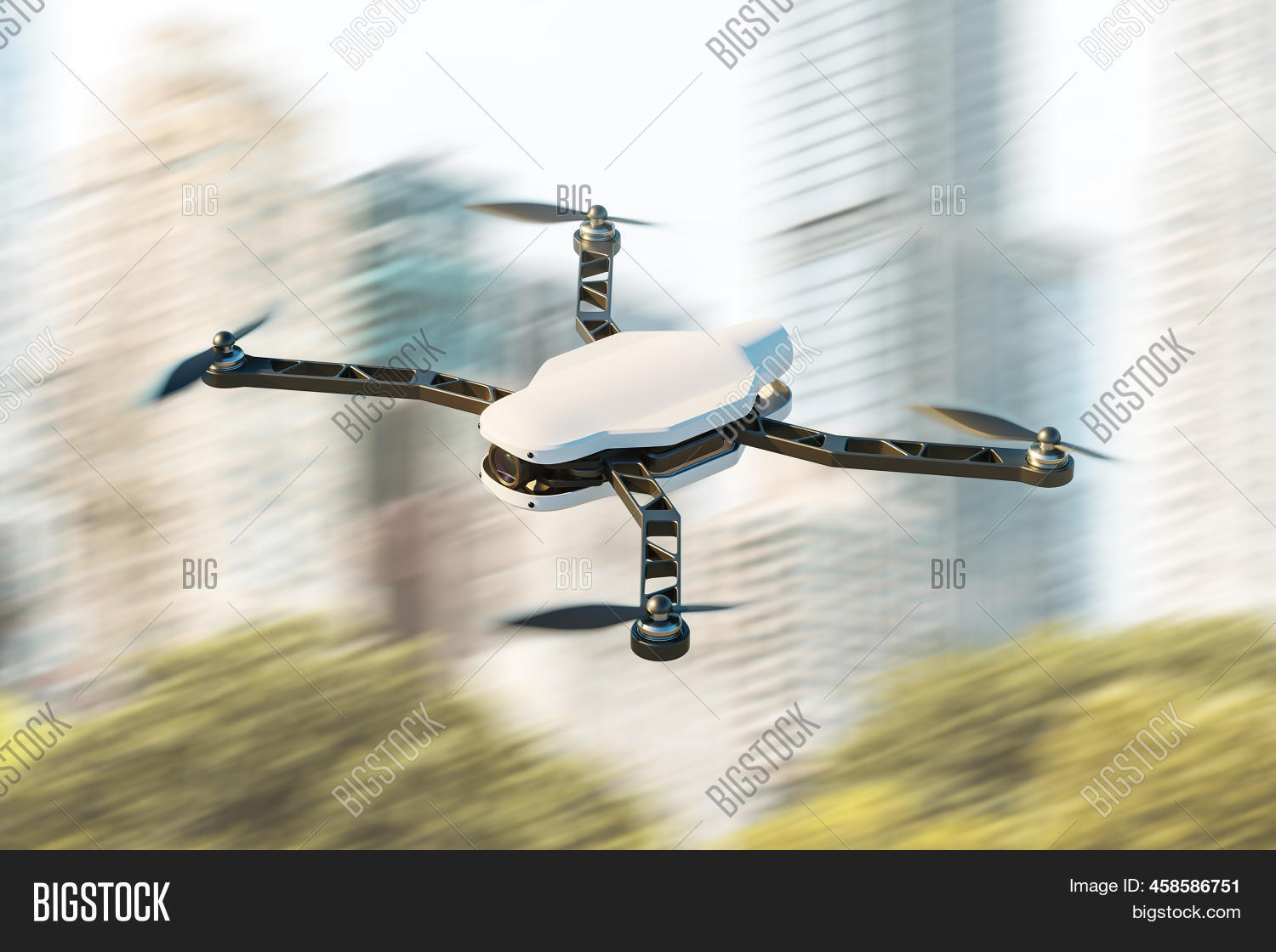 Copter Drone Flying On Image & Photo (Free Trial) | Bigstock