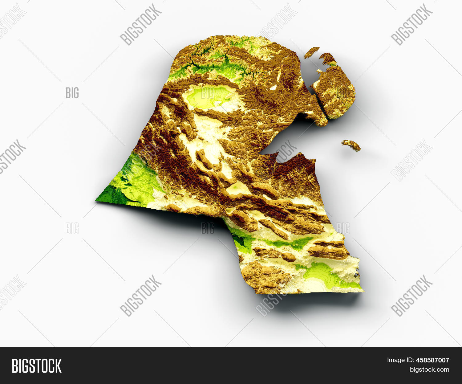 Kuwait Map Shaded Image & Photo (Free Trial) | Bigstock