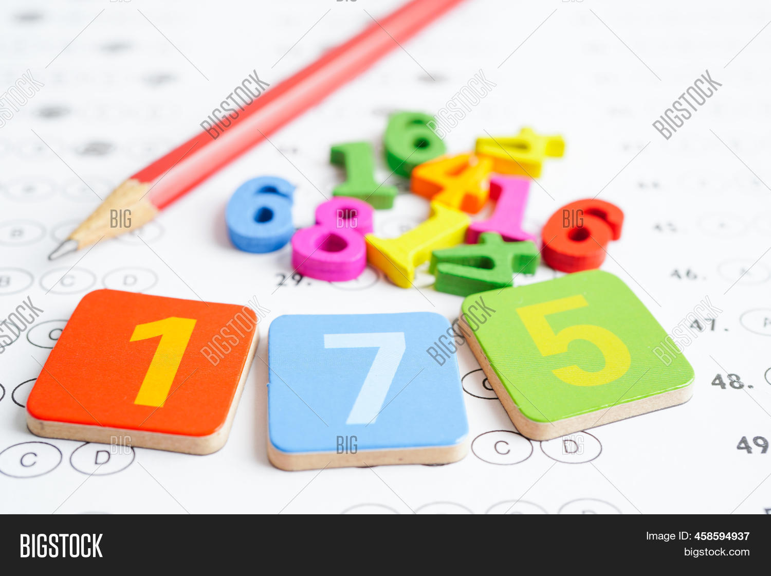 Math Number Pencil On Image & Photo (Free Trial) | Bigstock