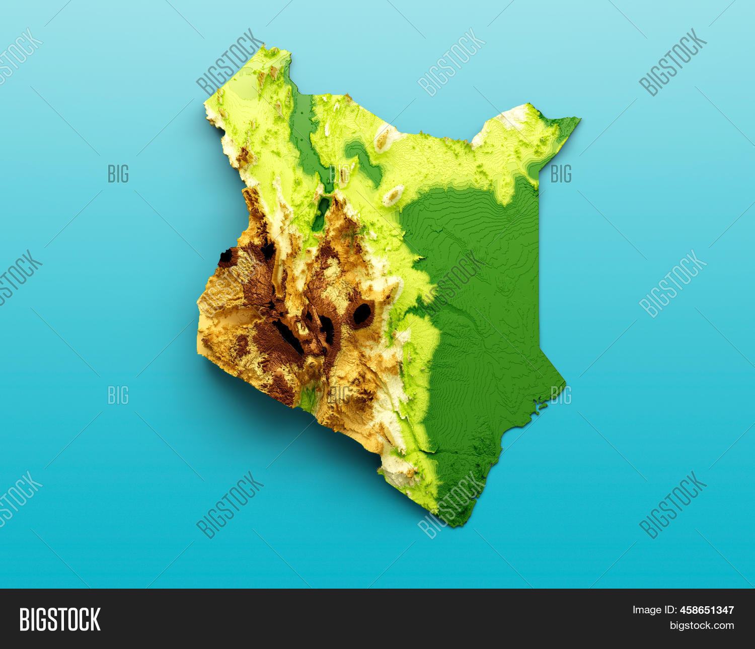 Kenya Map Shaded Image & Photo (Free Trial) | Bigstock