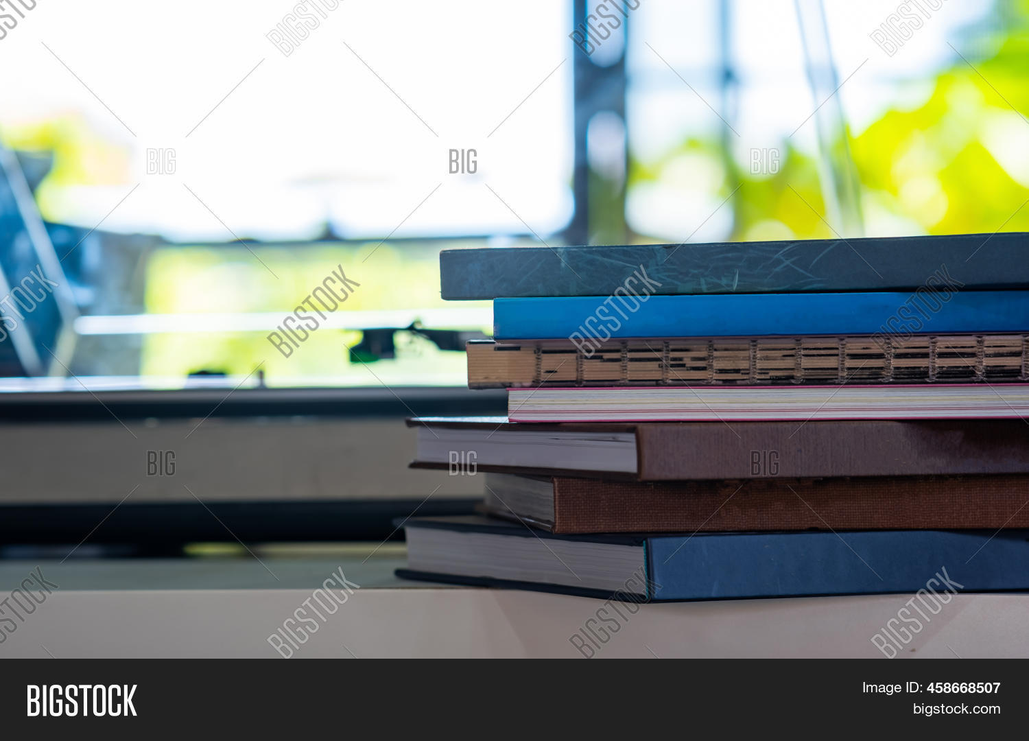 Book Stack On Desk Image & Photo (Free Trial) | Bigstock