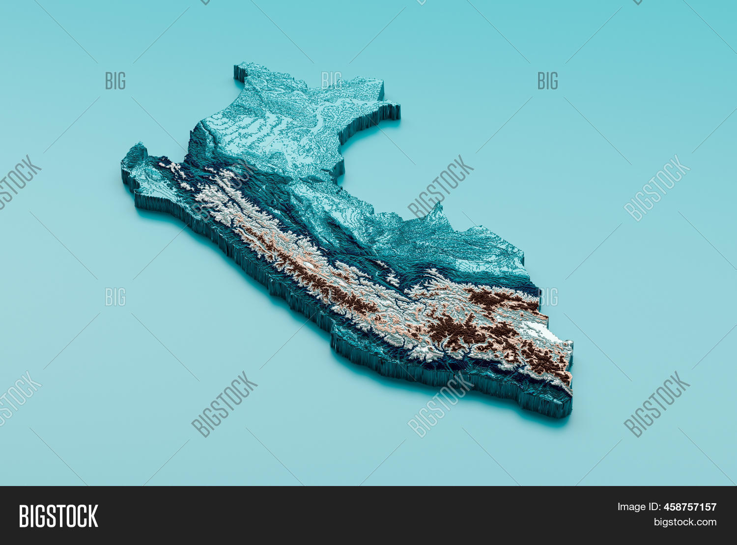Topographic Peru Map Image & Photo (Free Trial) | Bigstock
