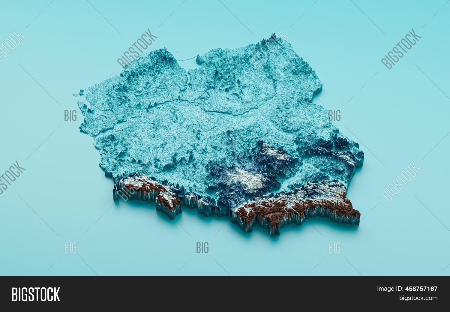 Topographic Poland Map Image & Photo (Free Trial) | Bigstock
