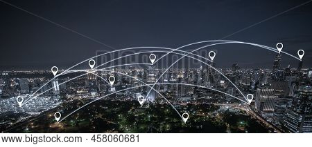 Connection Network Map Image & Photo (Free Trial) | Bigstock
