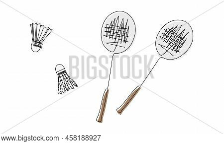Badminton Colored Set Vector & Photo (Free Trial) | Bigstock