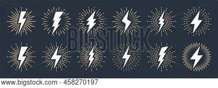 Set Vintage Lightning Vector & Photo (Free Trial) | Bigstock