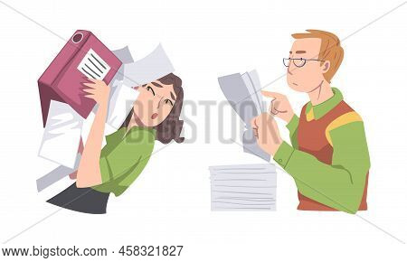 Overloaded Man Woman Vector & Photo (Free Trial) | Bigstock