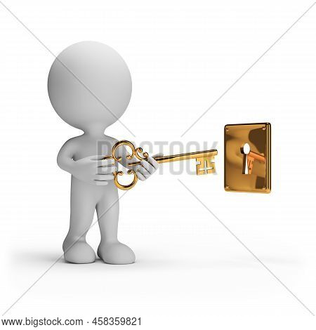 3d Man Inserts Key Image & Photo (Free Trial) | Bigstock