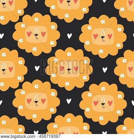 Seamless Pattern Lion Vector & Photo (Free Trial) | Bigstock