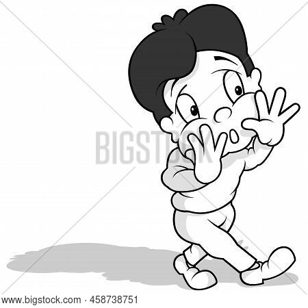 Drawing Boy Shouting Vector & Photo (Free Trial) | Bigstock