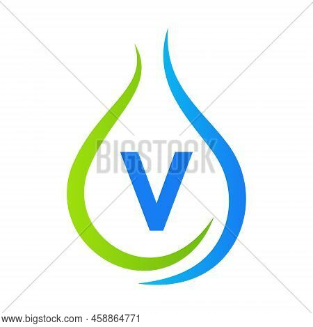 Letter V Drop Water Vector & Photo (Free Trial) | Bigstock