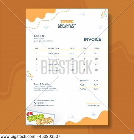 Breakfasts Invoice Vector & Photo (Free Trial) | Bigstock