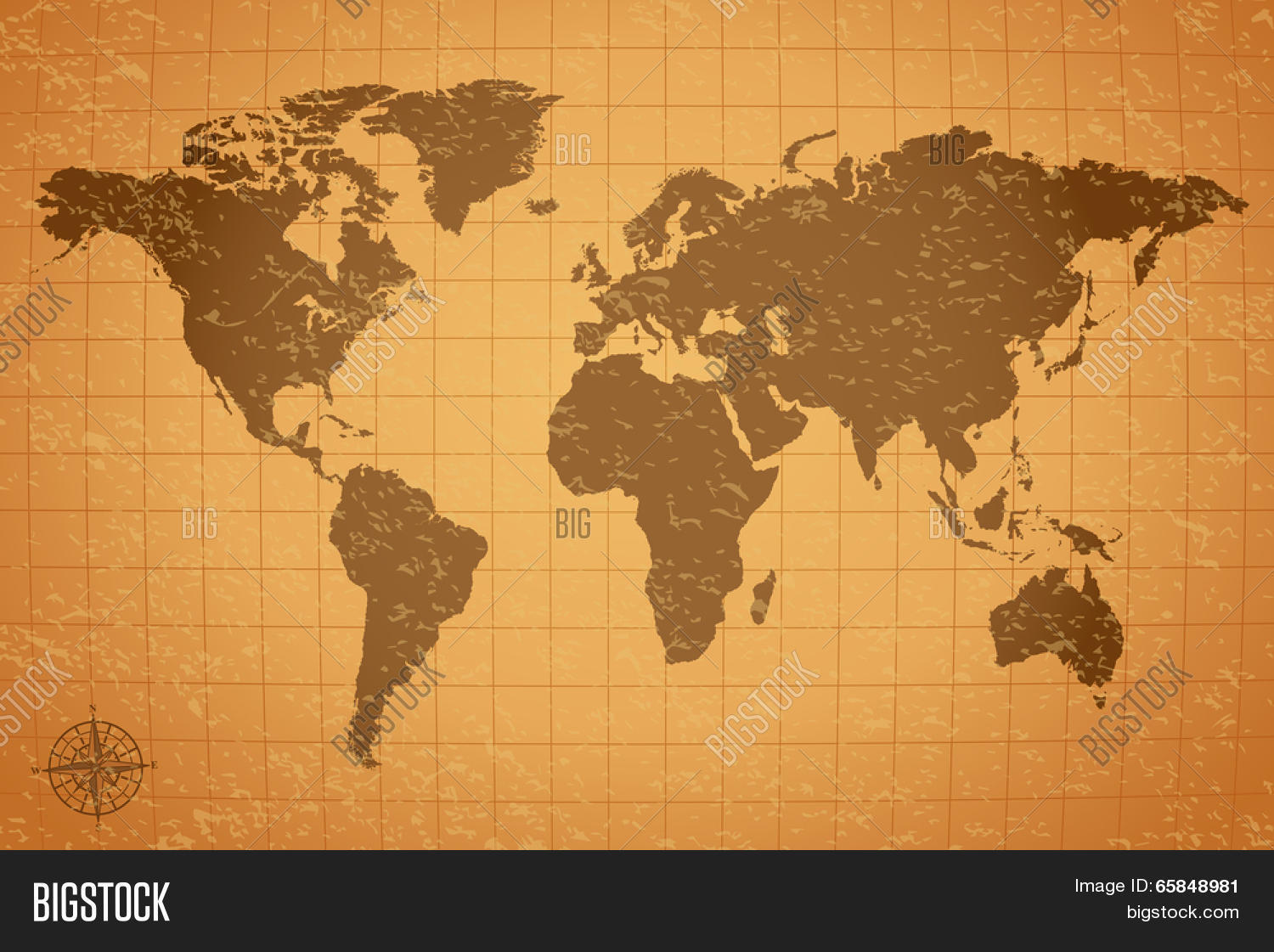 Vintage World Map Vector & Photo (Free Trial) | Bigstock