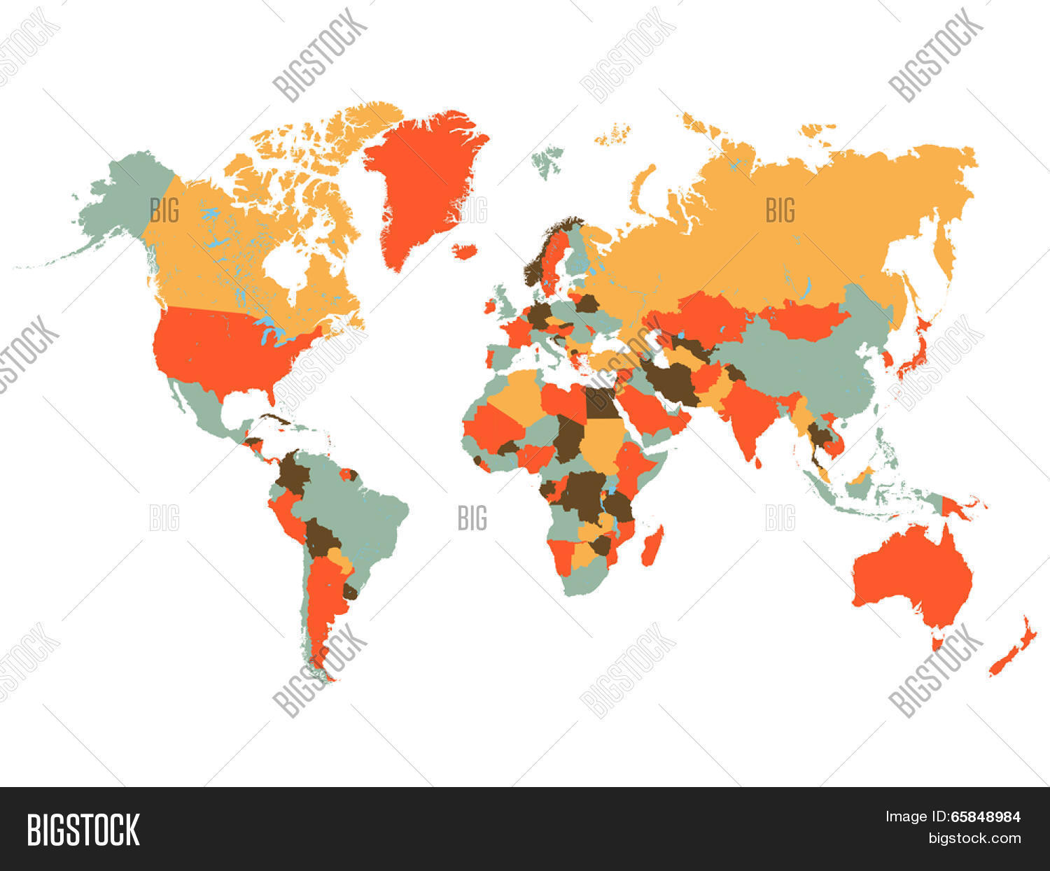 Colorful World Map Vector & Photo (Free Trial) | Bigstock