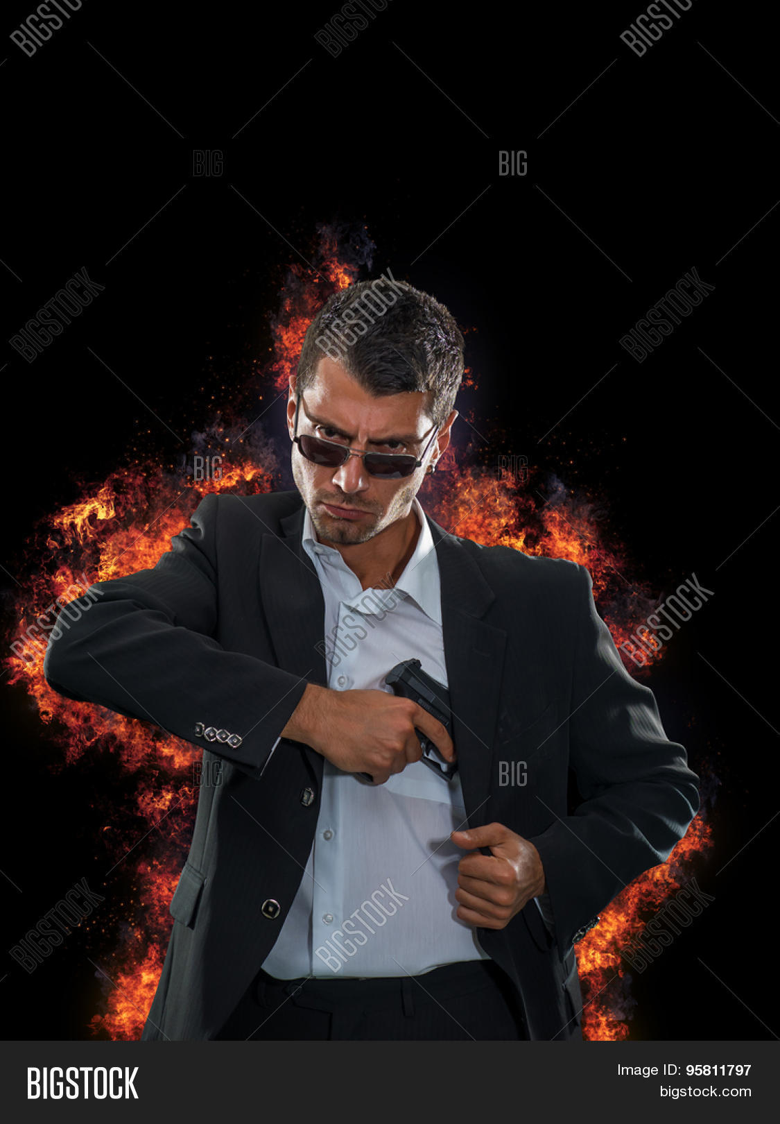 Man Suit Gun On Image & Photo (Free Trial) | Bigstock