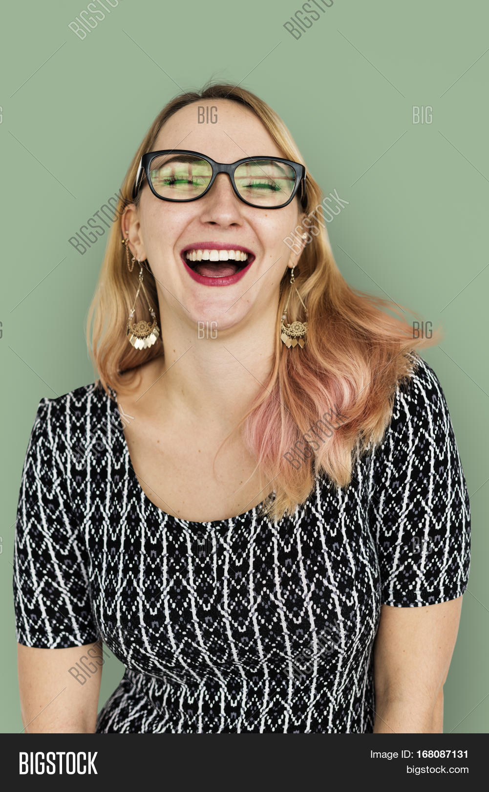 Woman Cheerful Studio Image & Photo (Free Trial) | Bigstock