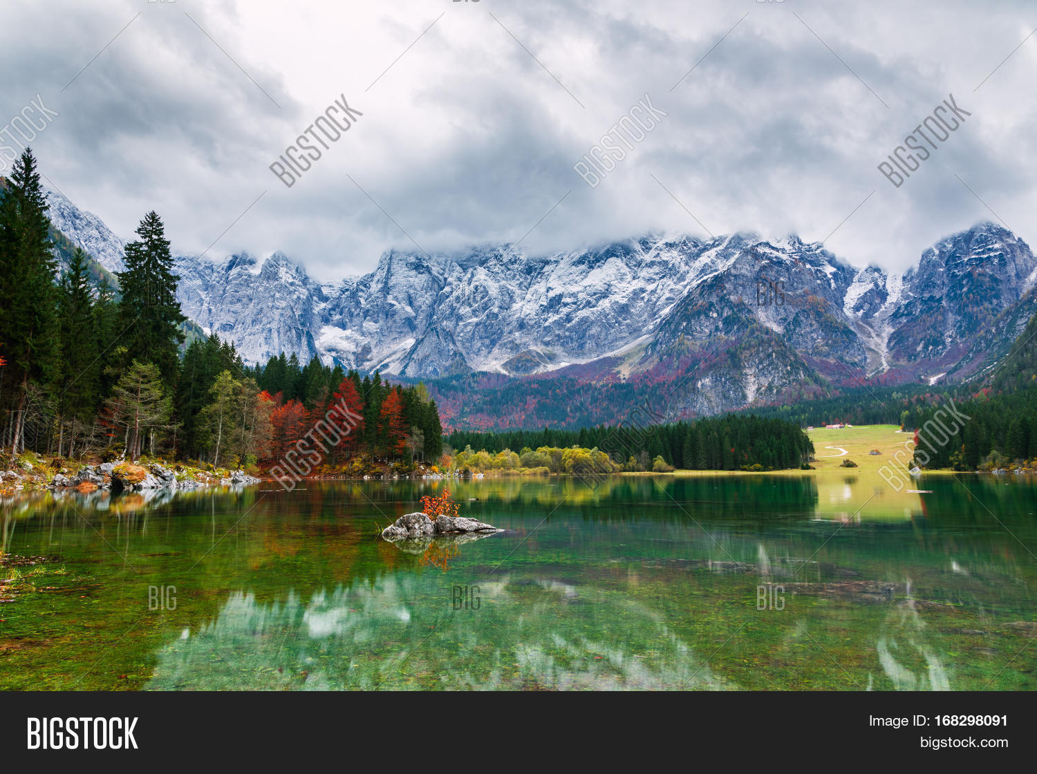 Lake Fusine ( Lago Di Image & Photo (Free Trial) | Bigstock