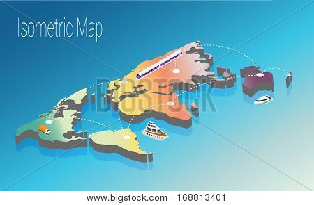 Map World Isometric Vector & Photo (Free Trial) | Bigstock