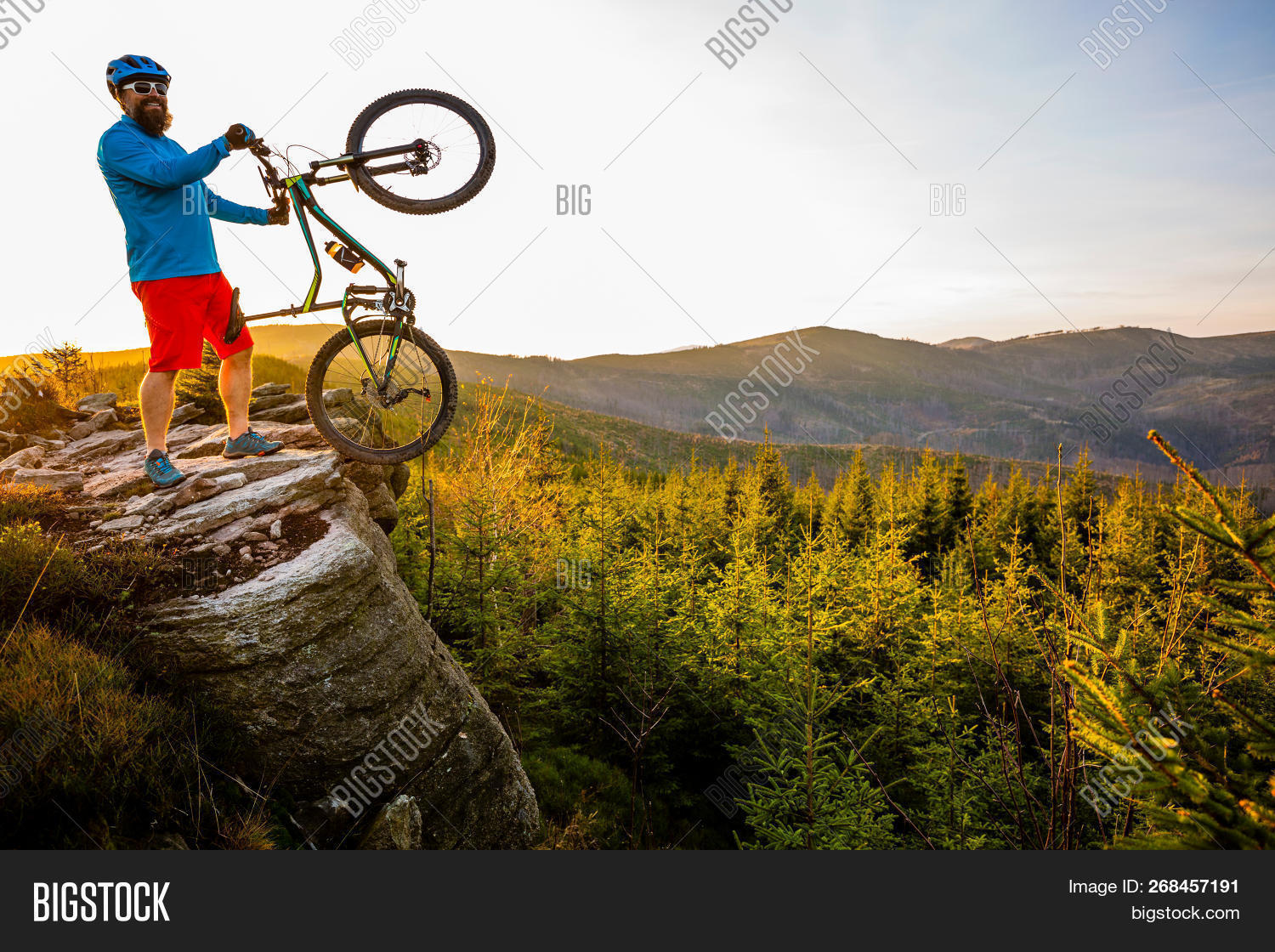 Mountain Biker Riding Image & Photo (Free Trial) | Bigstock
