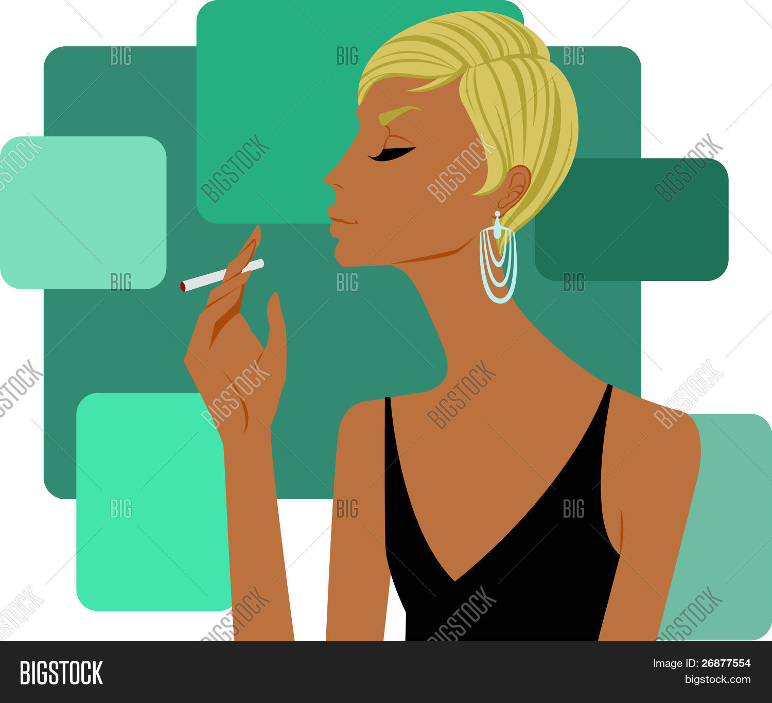 Woman Smoking Vector & Photo (Free Trial) | Bigstock