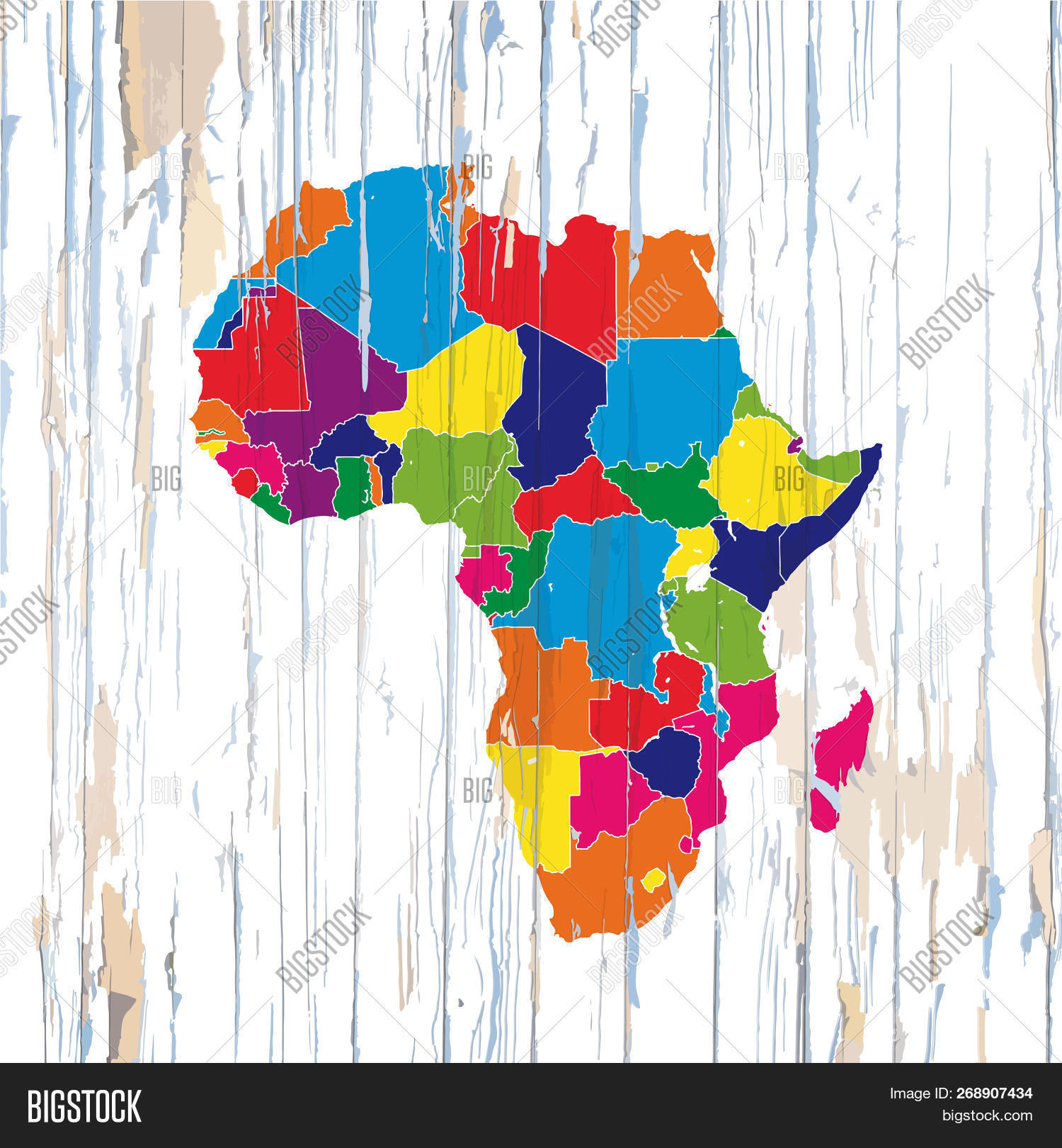 Colorful Map African Vector & Photo (Free Trial) | Bigstock