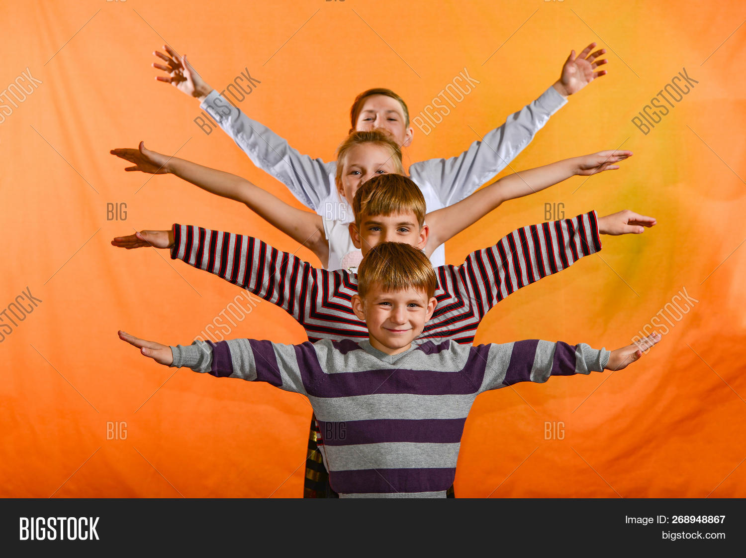 Four Children Stand Image & Photo (Free Trial) | Bigstock